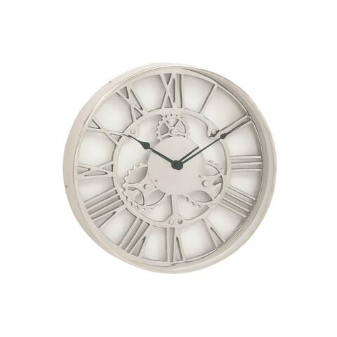 Industrial 18 Inch Round Silver Metal Gear Wall Clock by Studio 350 ...