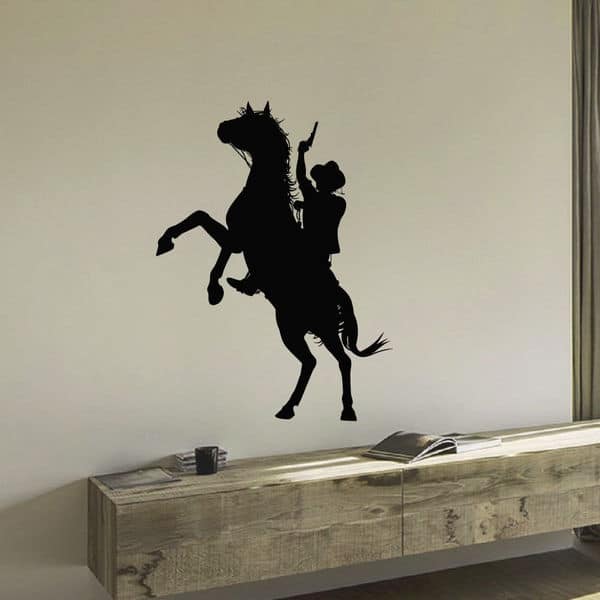 Horse Cowboy Revolver Wall Art Sticker Decal - Bed Bath & Beyond - 11180073
