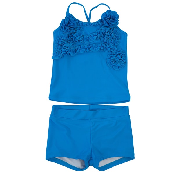 Shop DownEast Basics Girls' Ruffle Tankini Swimsuit - Free Shipping On ...