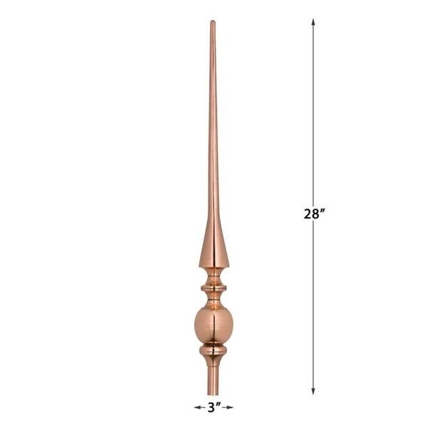 28-inch Aragon Polished Copper Rooftop Finial by Good Directions - Bed ...