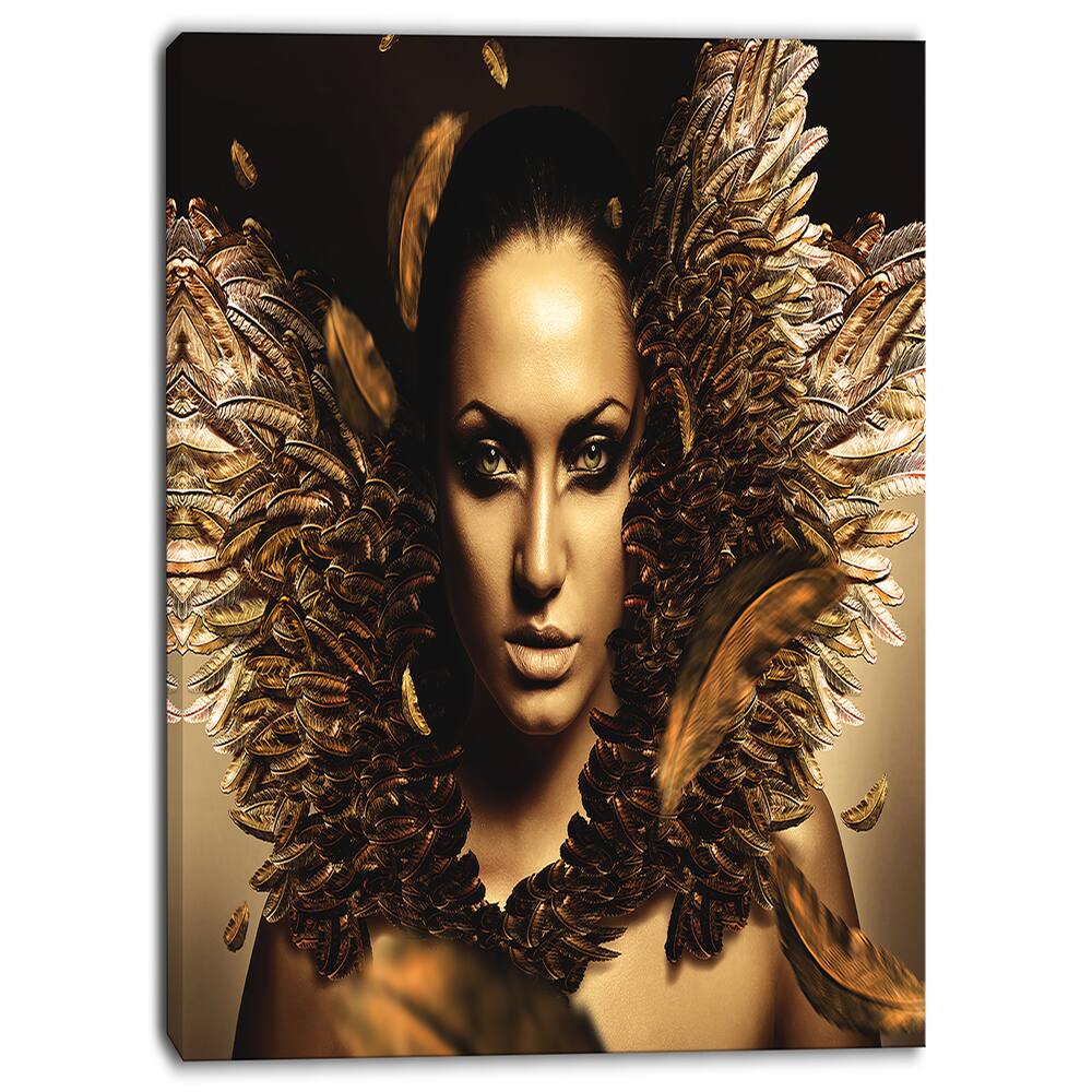 Designart Sexy Brunette Digital Art Portrait Canvas Print Bed Bath And Beyond 11333314