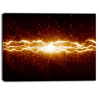 Designart - Lightning on Dark Sky - Contemporary Canvas Art Print - Bed ...