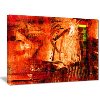 Designart - Abstract Fire Red - Abstract Canvas Artwork Print - Bed ...