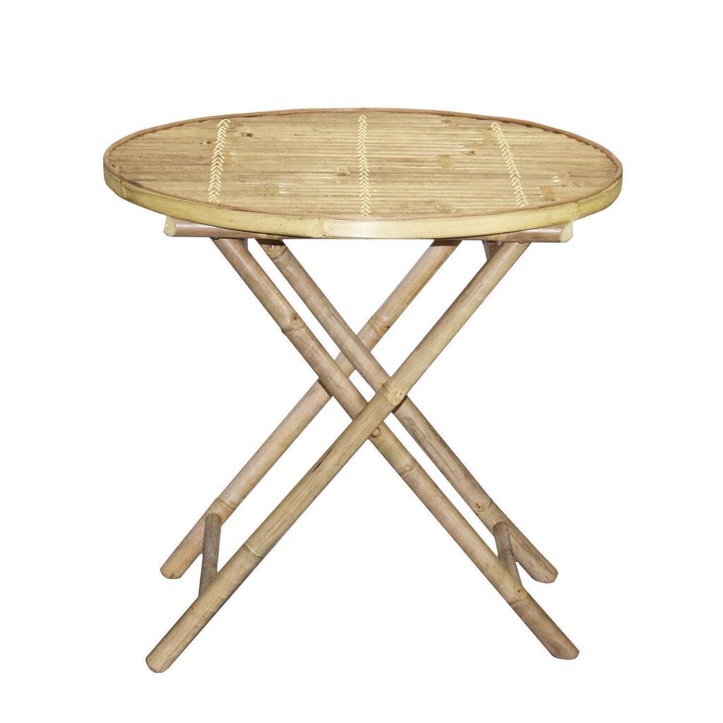Handmade Folding Round Bamboo Table (Vietnam) - Overstock - 11334938