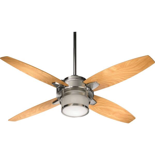Trimark Nickel 54-inch Ceiling Fan with Light and Wall Control - Bed ...