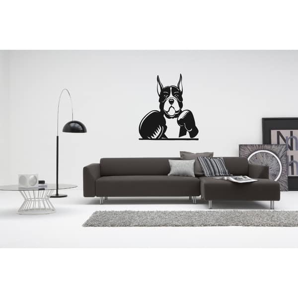 Boxer Dog Boxing gloves Wall Art Sticker Decal - Bed Bath & Beyond ...