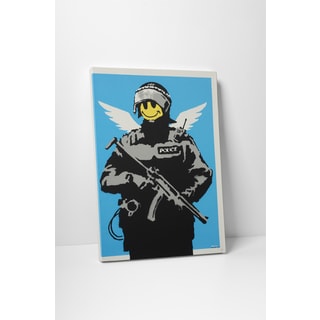 Banksy 'Smiley Cop' Gallery Wrapped Canvas Wall Art - Bed Bath & Beyond ...