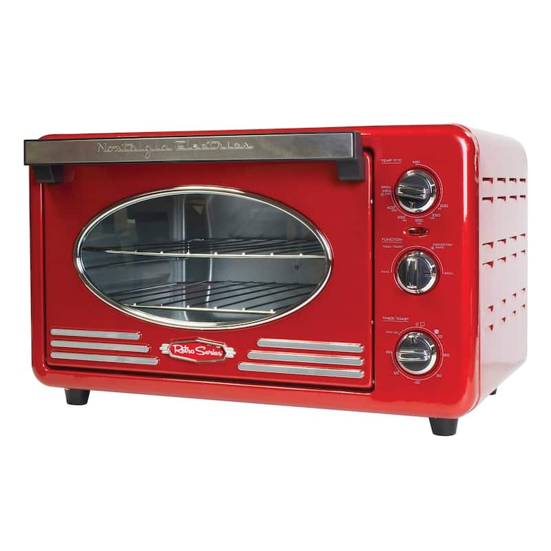 Nostalgia RTOV220RETRORED Retro 12-Slice Convection Toaster Oven ...