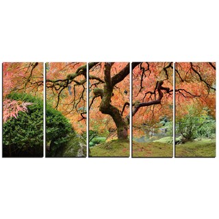 Designart - Old Japanese Maple Tree - 5 Piece Landscape Photography ...