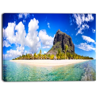 Designart - Mauritius Beach Panorama Photography Canvas Print - Blue ...