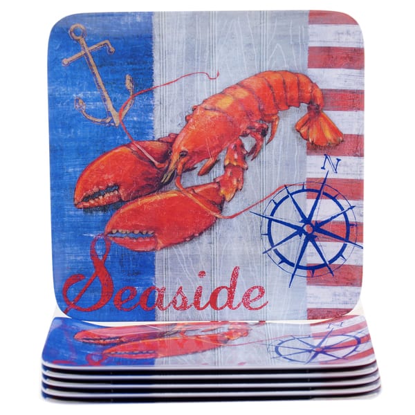 Certified International Maritime Lobster Dinner Plates (Set of 6) - Bed ...