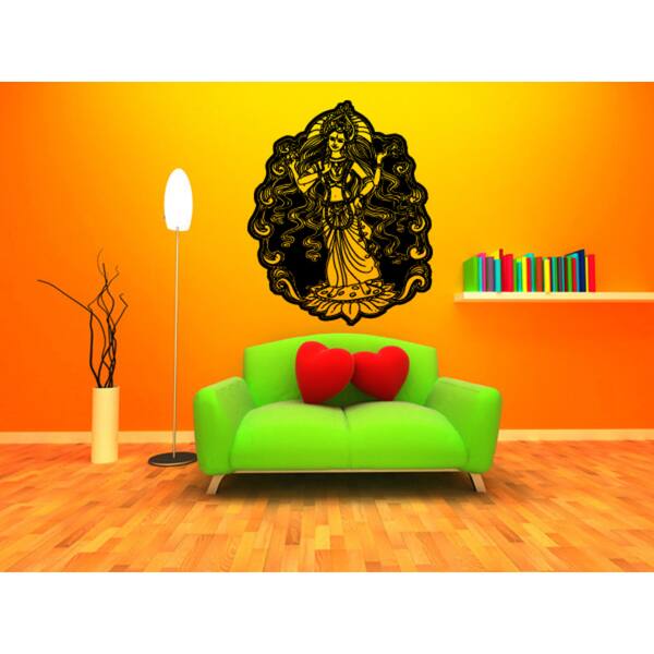 Lakshmi Hindu goddess Princess Goddess Wall Art Sticker Decal - Bed ...
