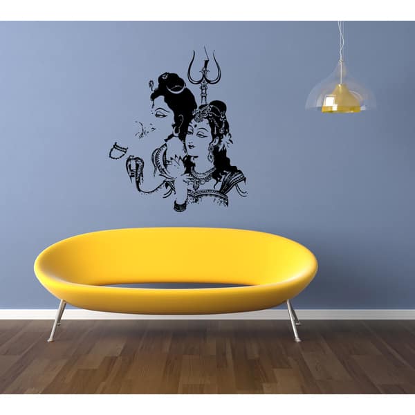 Shiva The Auspicious Mahadeva Great God Man and woman Wall Art Sticker ...