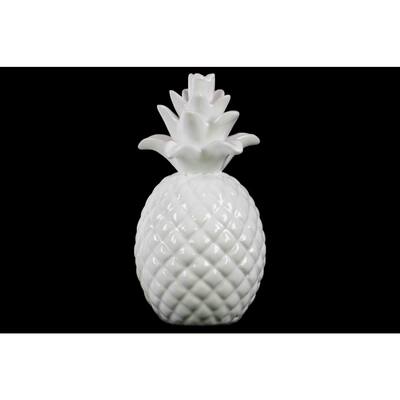 Ceramic Pineapple Figurine Pimpled Coated Finish White - Overstock ...