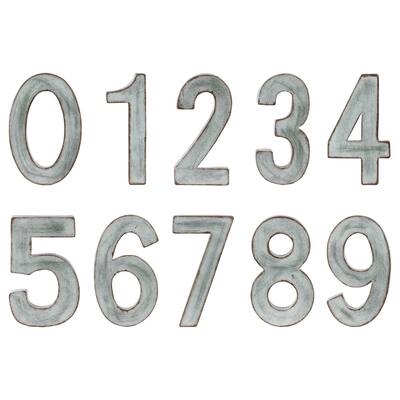 Metal Number Sculpture Grey Washed Wall Decor 1-10 - Overstock - 11381243