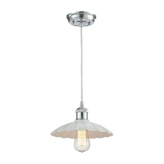 Elk Corrine Polished Chrome and White 1-light Pendant - Bed Bath ...