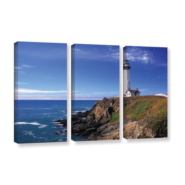 ArtWall Kathy Yates's Pigeon Point Lighthouse 3-piece Gallery Wrapped ...