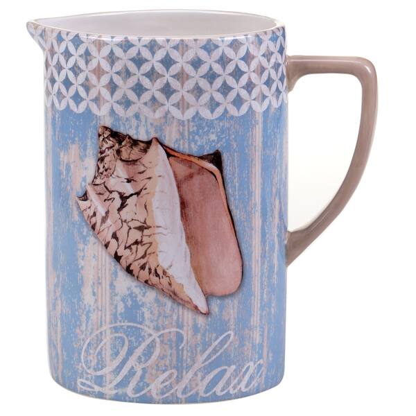 Certified International Spa Shells Pitcher 2.5-quart - Bed Bath ...