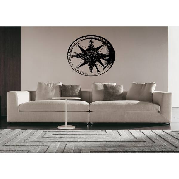 Vintage Compass Wall Art Sticker Decal - Bed Bath & Beyond - 11445320