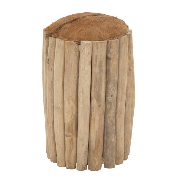 Teak Branch Round Foot Stool - Bed Bath & Beyond - 11446267