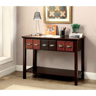 Furniture of America Alla Rustic Walnut 42-inch Console Table - Bed ...