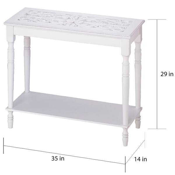 Elizabeth Carved White Console Table - Overstock - 11488869