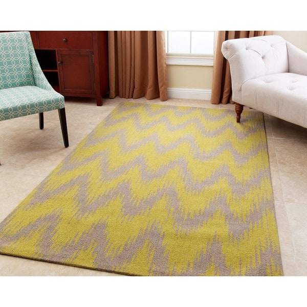 Abbyson Emily Mustard Wool Rug (5' x 8') - 5' x 8' - Bed Bath & Beyond ...