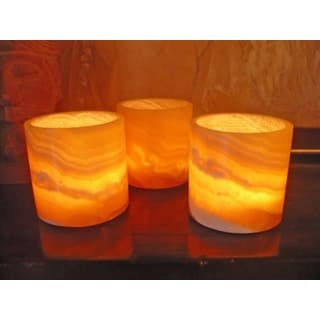 Set of 3 Alabaster Votive Holders, Handmade in , Handmade in Egypt ...
