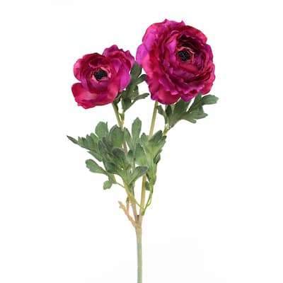 Pink 24-inch 2-flower Ranunculus Stem (Pack of 6) - Overstock - 11513011