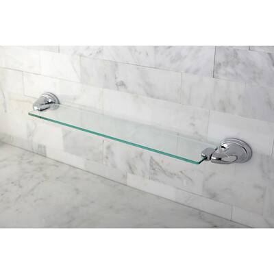 Chrome Bathroom Glass Shelf - Silver - Overstock - 11519534