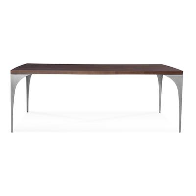 Saloom Grace 44 x 64-inch Rectangular Black Walnut Dining Table with Chrome Steel Finish ...