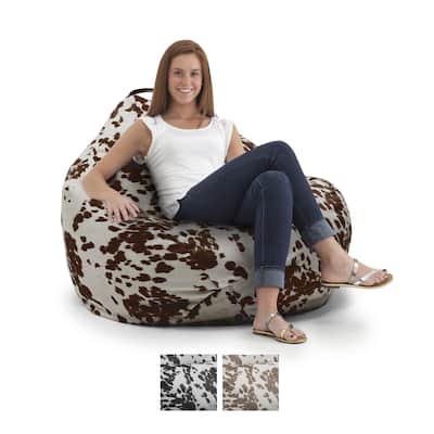 BeanSack Big Joe Cow Print Teardrop Bean Bag Chair - Overstock - 11526265