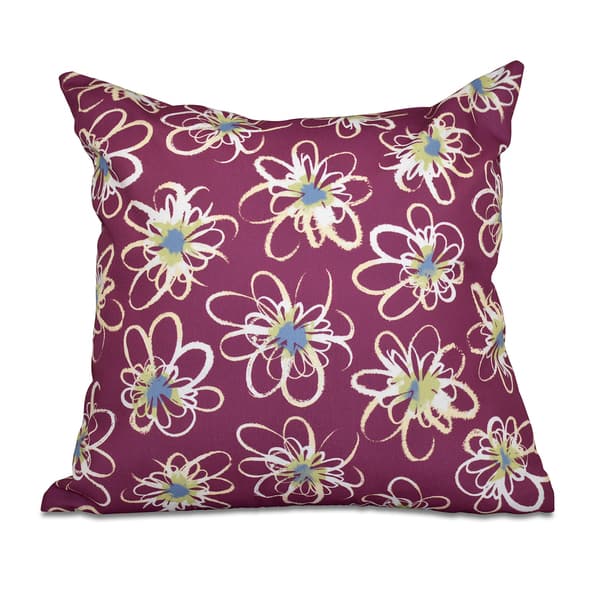 Penelope Floral Geometric Print 20-inch Throw Pillow - Bed Bath ...