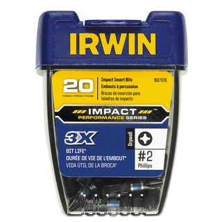 Irwin IWAF31PR220 1-inch Philips #2 Impact Drywall Insert Bit Pack 20 ...