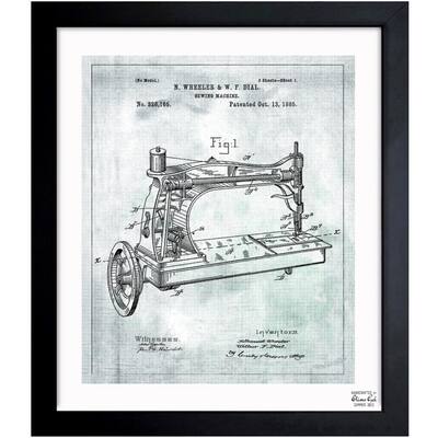 Oliver Gal 'Sewing Machine 1885' Framed Blueprint Art - Overstock ...