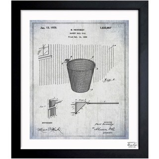 Oliver Gal 'Basketball Hoop 1925' Framed Blueprint Art - Bed Bath ...