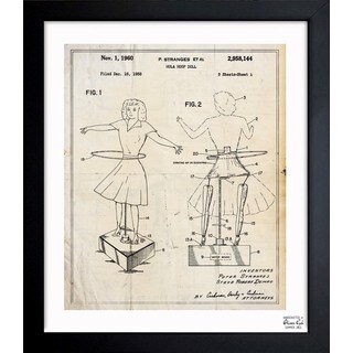 Oliver Gal 'Hula Hoop Doll 1960' Framed Blueprint Art - Black - Bed ...
