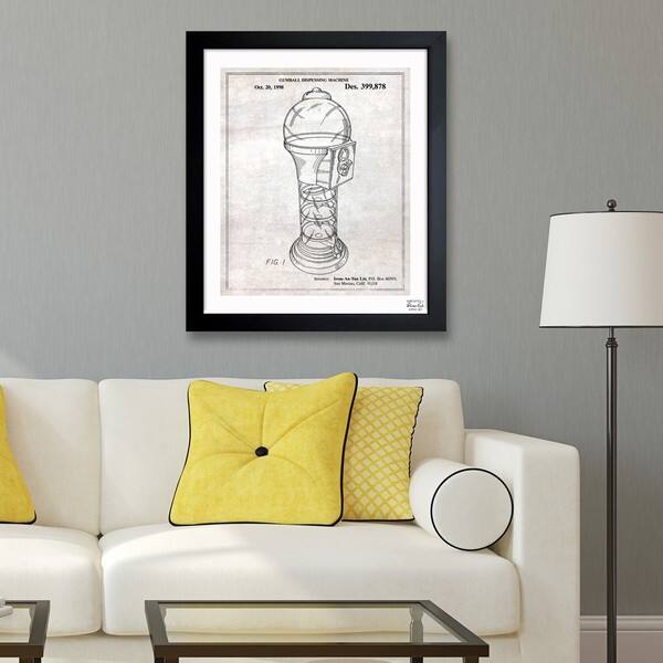 Oliver Gal 'Gumball Dispensing Machine 1998' Framed Blueprint Art - Bed ...