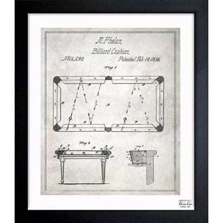 Oliver Gal 'Pool Table 1856' Framed Blueprint Art - Bed Bath & Beyond ...