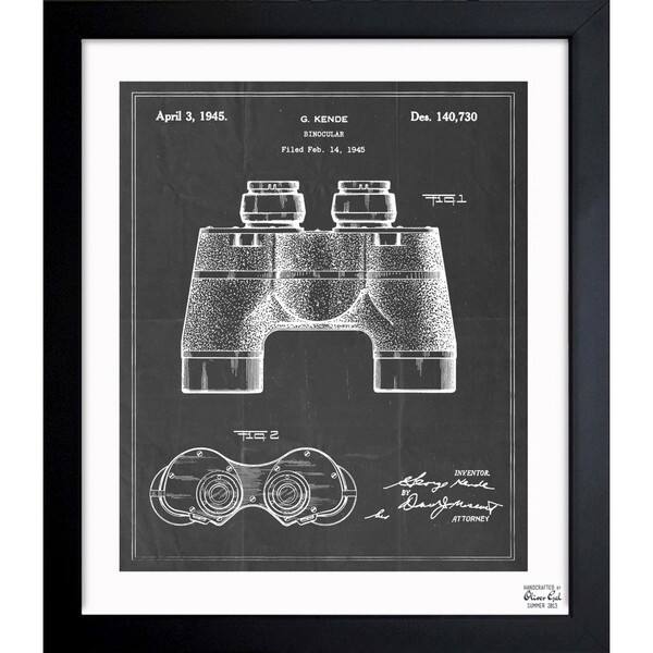 Oliver Gal 'Binocular 1945' Framed Blueprint Art - Bed Bath & Beyond ...