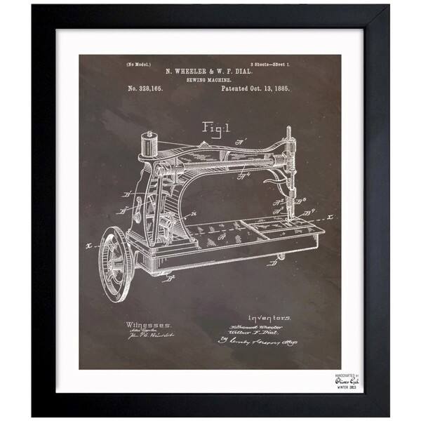 Oliver Gal 'Sewing Machine, 1885' Framed Blueprint Art - Bed Bath ...