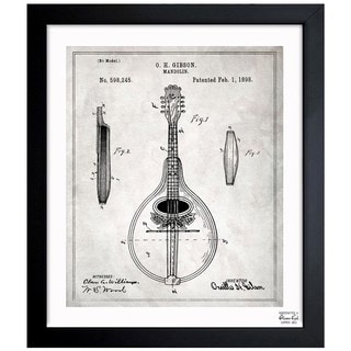 Oliver Gal 'Gibson Mandolin 1898' Framed Blueprint Art - Bed Bath ...