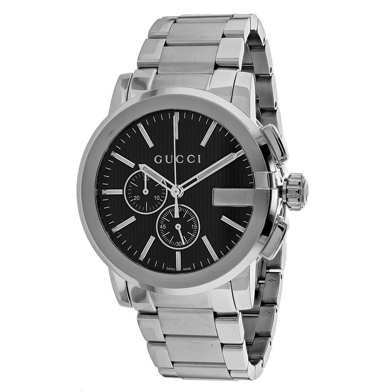 Gucci Men's YA101204 G-Chrono Round Silver-tone Stainless Steel ...
