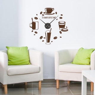 Coffee Time Wall Clock Vinyl Decor Wall Art - Bed Bath & Beyond - 11546157