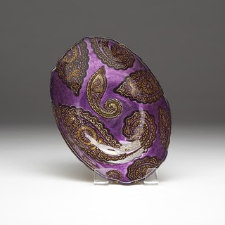 Paisley Purple Gold Oval Bowl - Bed Bath & Beyond - 11546544