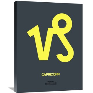 Naxart Studio 'Capricorn Zodiac Sign Yellow' Stretched Canvas Wall Art ...
