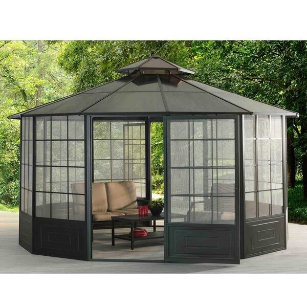 Sunjoy 110107002 Allison Screens Outdoor Pavilion - Bed Bath & Beyond ...
