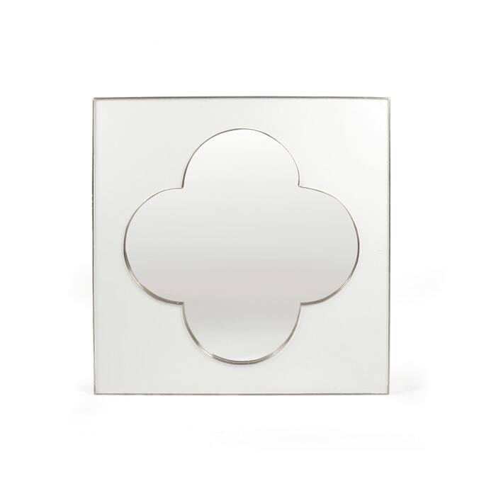 White Four Leaf Mirror - Overstock - 11549820