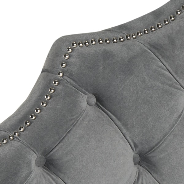 Safavieh Arebelle Pewter Velvet Upholstered Tufted Headboard - Silver ...