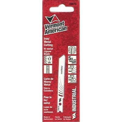 Vermont American 30075 2-3/4" 17 TPI U-Shank Metal Cutting Jig Saw ...